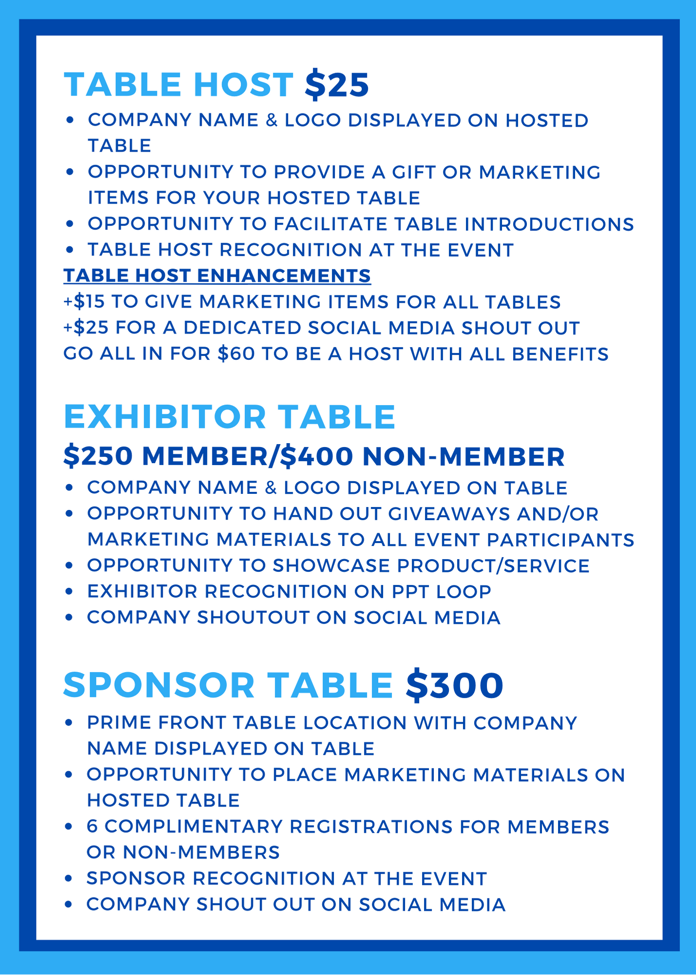 Table Host Opportunities